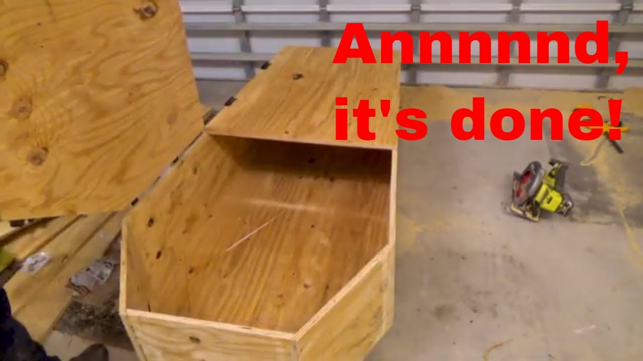 How to build a do it yourself Halloween coffin part 3 - YouTube