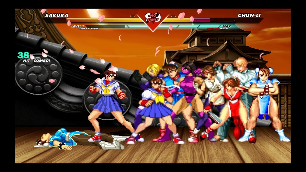 SAKURA VS EVERYONE FT: CHUN-LI YURI MAI KING MILEENA KITANA NINA SAKURA ...