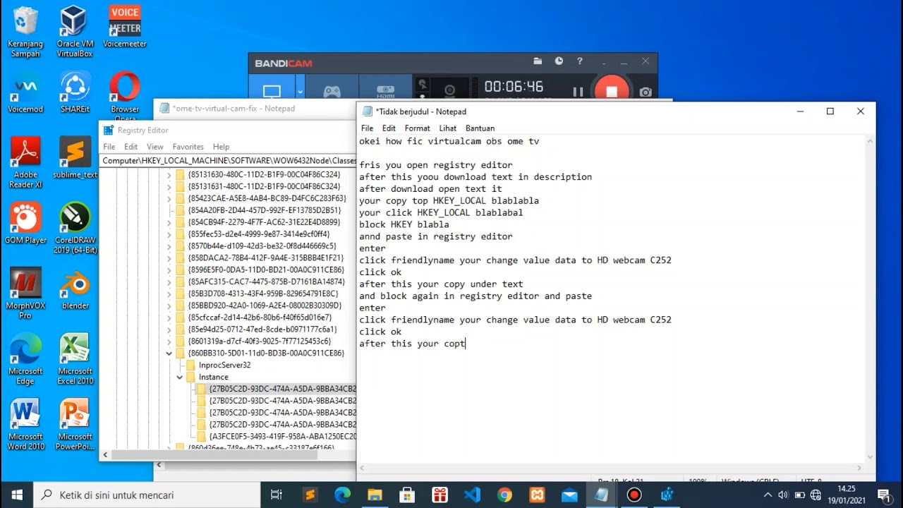 FIX HACK KAMERA OME TV VIRTUALCAM OBS - YouTube