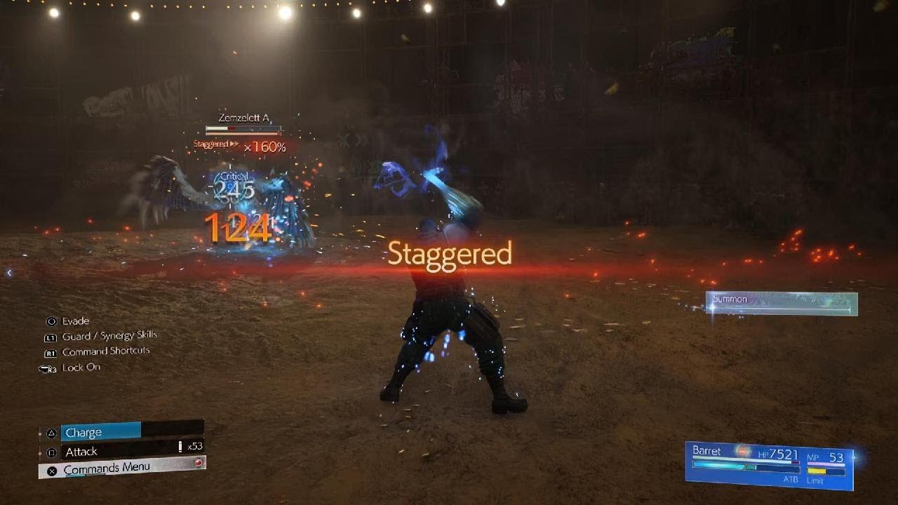 FF7 Rebirth gus' party barret's fight. Dynamic mode. - YouTube