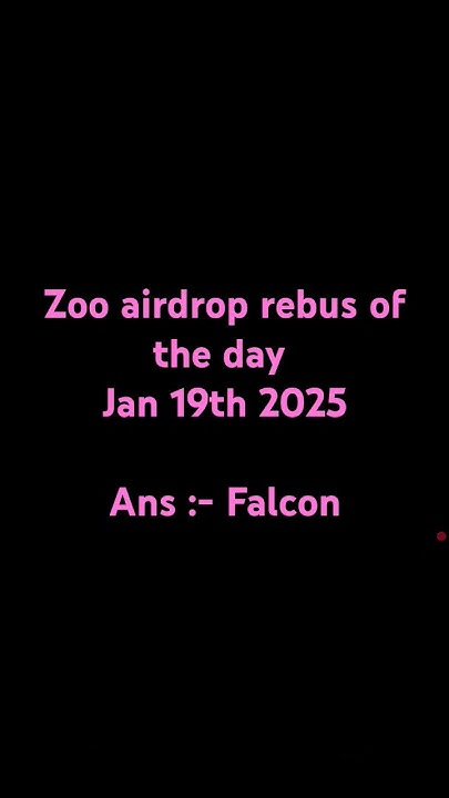 Zoo airdrop rebus of the day 19th jan - YouTube