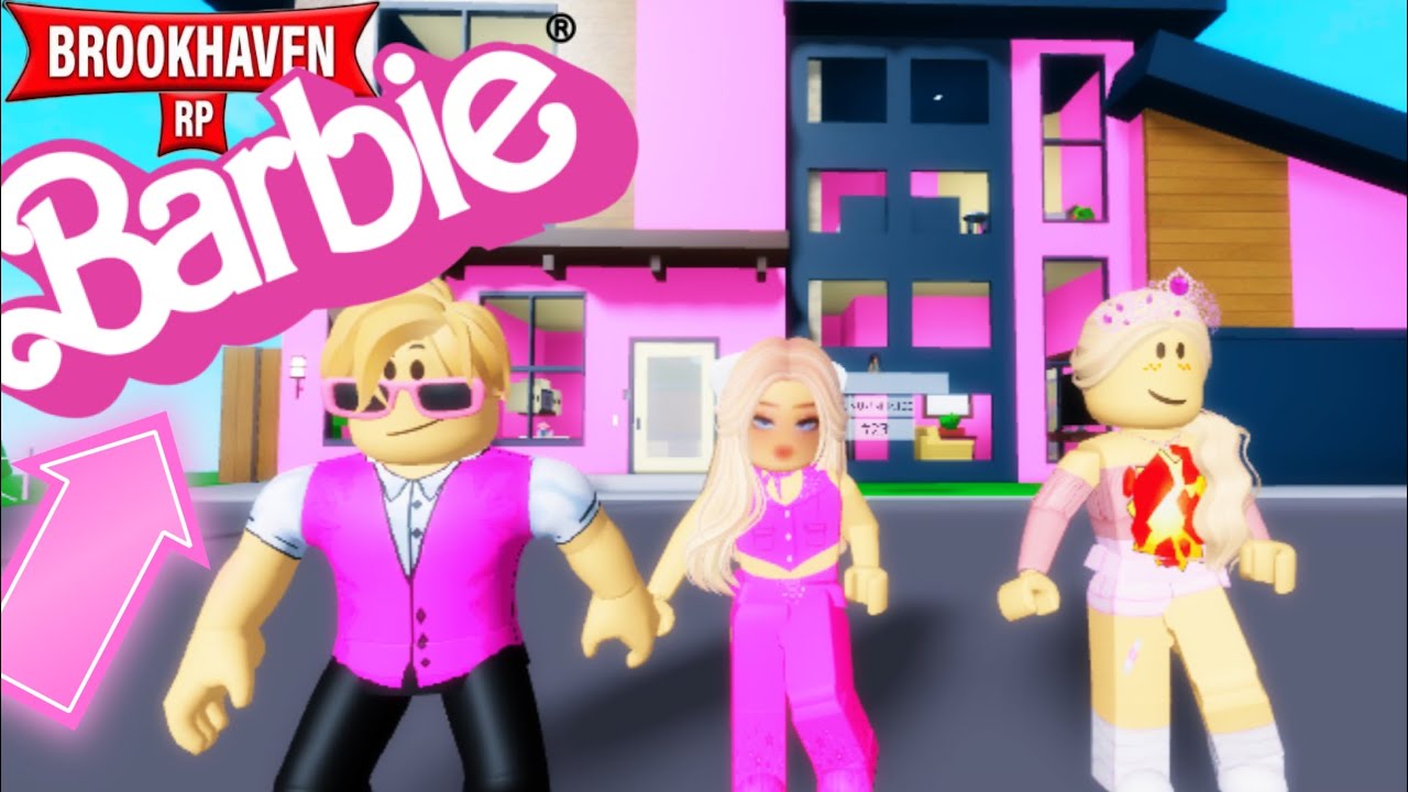 Barbie e Família Conhecendo a Casa Barbie Rosa no Brookhaven Rp Roblox ...