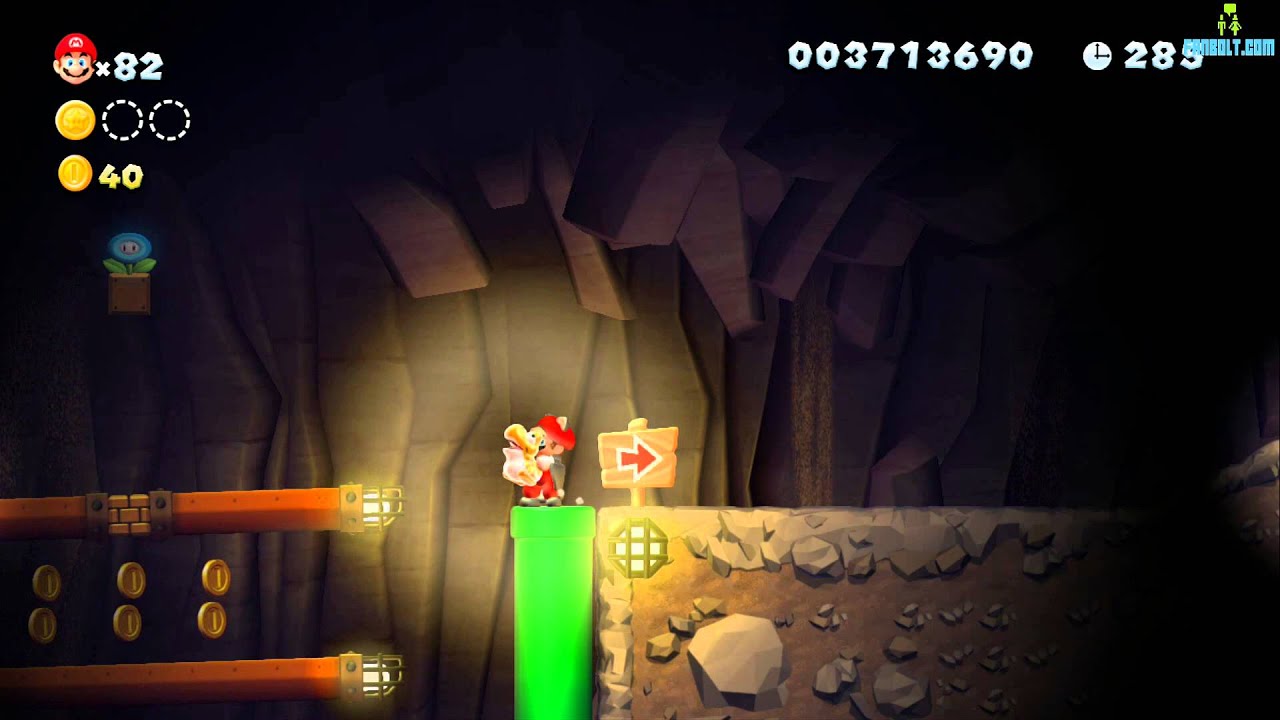 New Super Mario Bros U - Fire Snake Cavern - YouTube