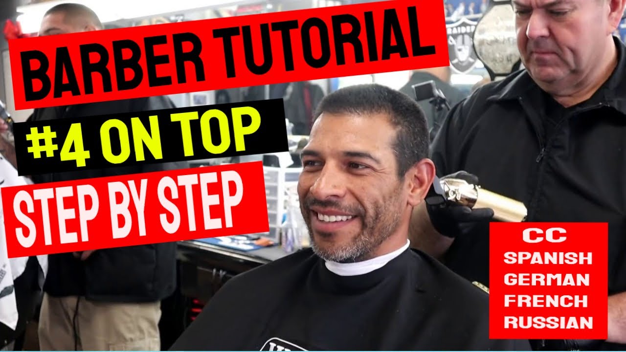 Barber Tutorial - #4 on top half on sides - step by step - YouTube