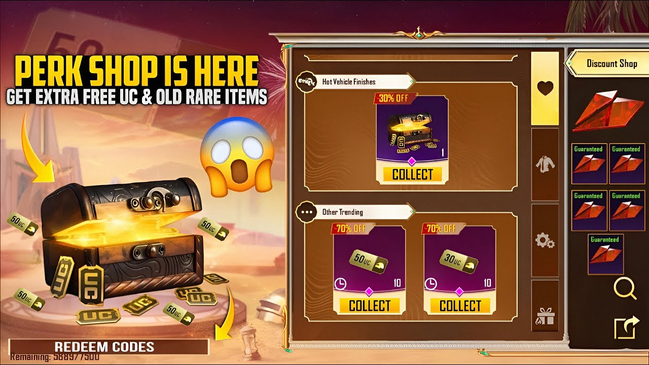 New Perk Shop Is Here | Extra Free 1500 & 1800 UC Vouchers | Mini ...