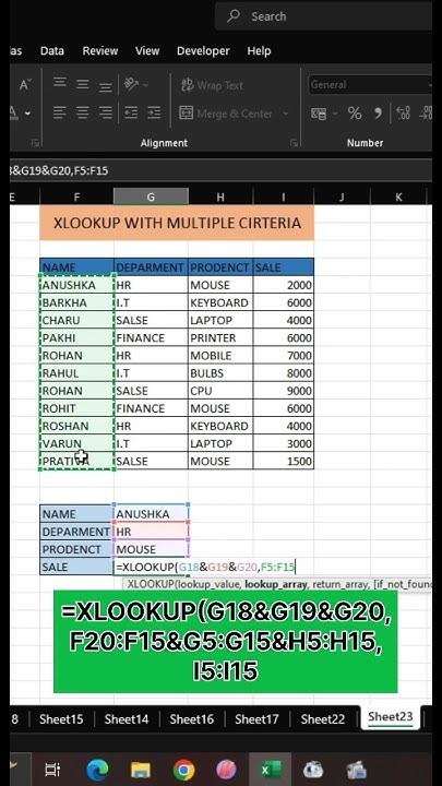 Xlookup with multiple criteria in excel #shorts #ytshorts #ytviral # ...