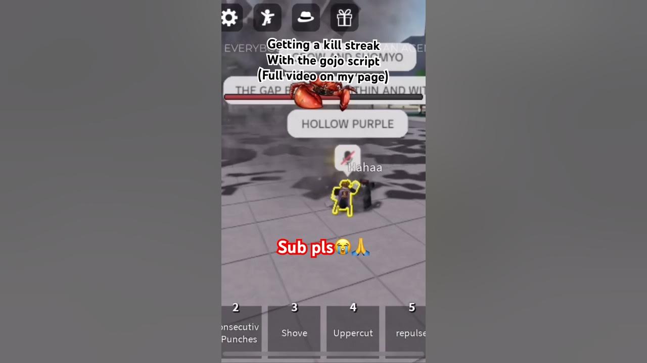 Getting a kill a kill streak with the gojo script #tsb #roblox #tsbg # ...