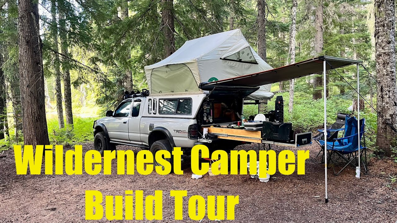 Walk around tour of my Wildernest pop-open camper on a 1st gen Tacoma ...