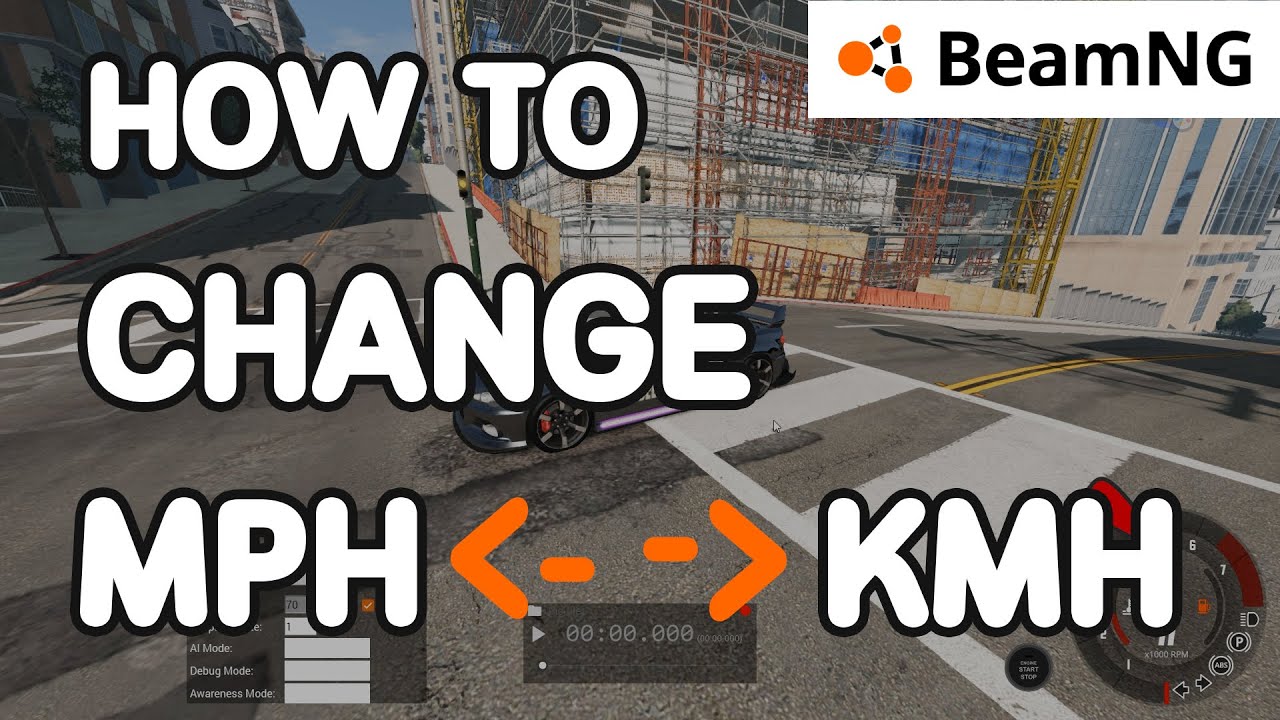 How To Change Mph To Kmh Or Kmh To Mph In Beamng Drive Tutorial 1 2021