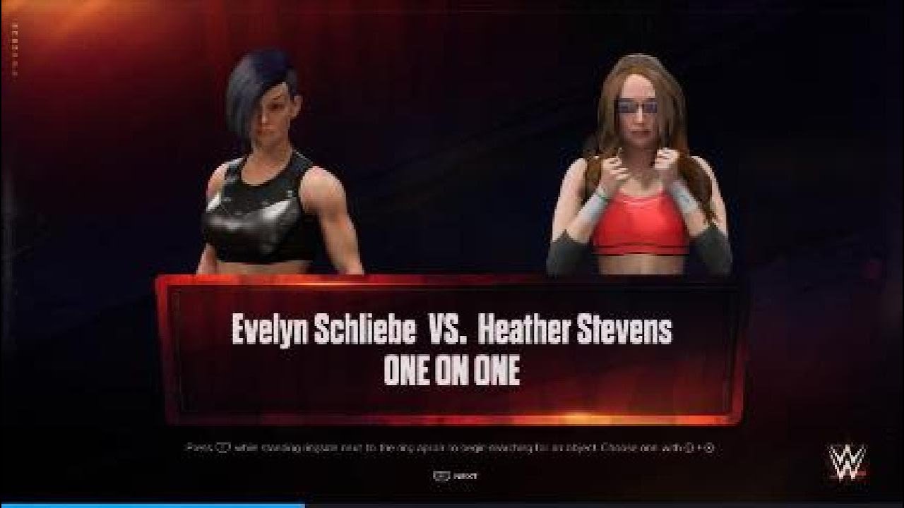 WWE 2K24 One on One - Evelyn Schliebe vs Heather Stevens - YouTube