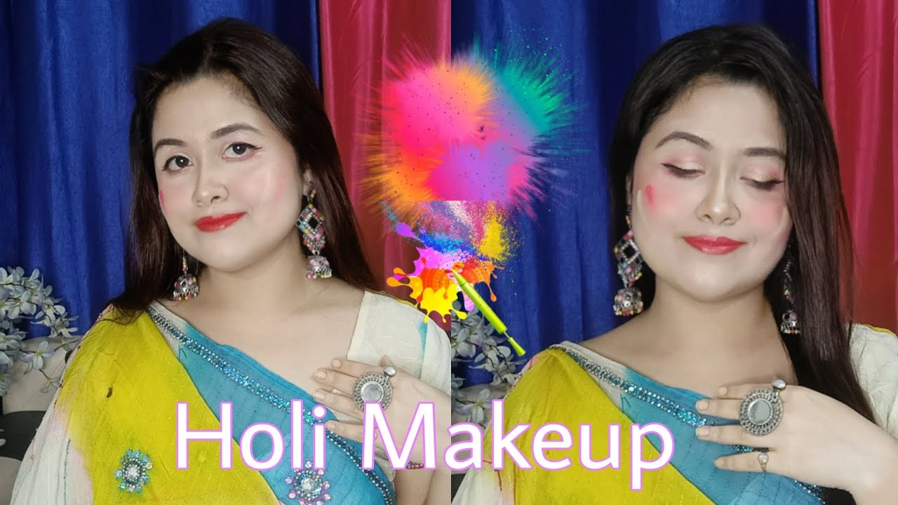 Holi Makeup Tutorial | Holi ke liye Easy Makeup Look - YouTube