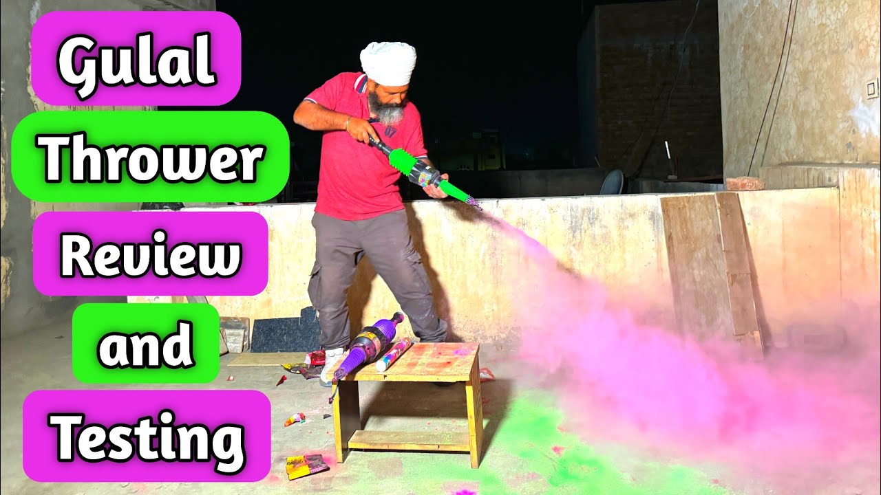 Gulal Thrower Review and Testing | dry colour thrower for Holi | गुलाल ...