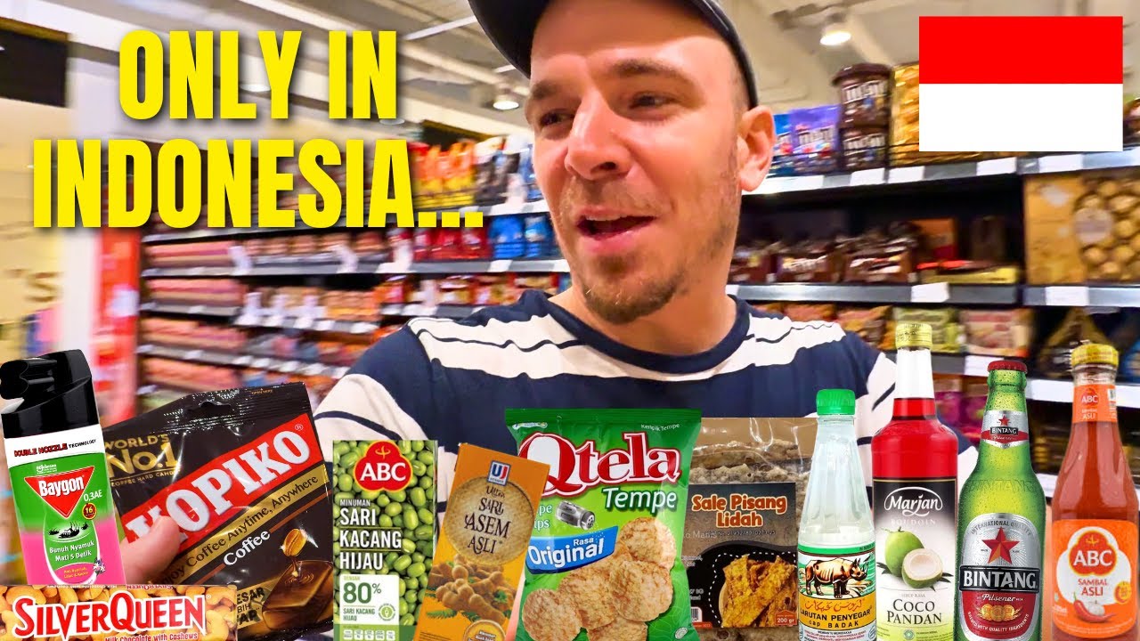 FULL Indonesian Supermarket Tour + FIRST TIME trying Indonesian snacks ...