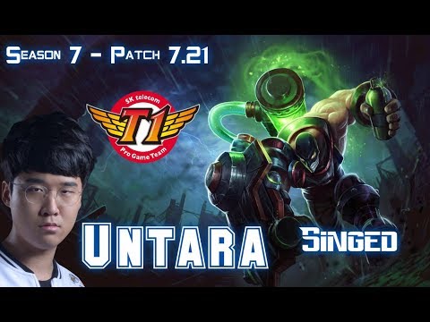 SKT T1 Untara SINGED vs JARVAN IV Top - Patch 7.21 KR Ranked - YouTube