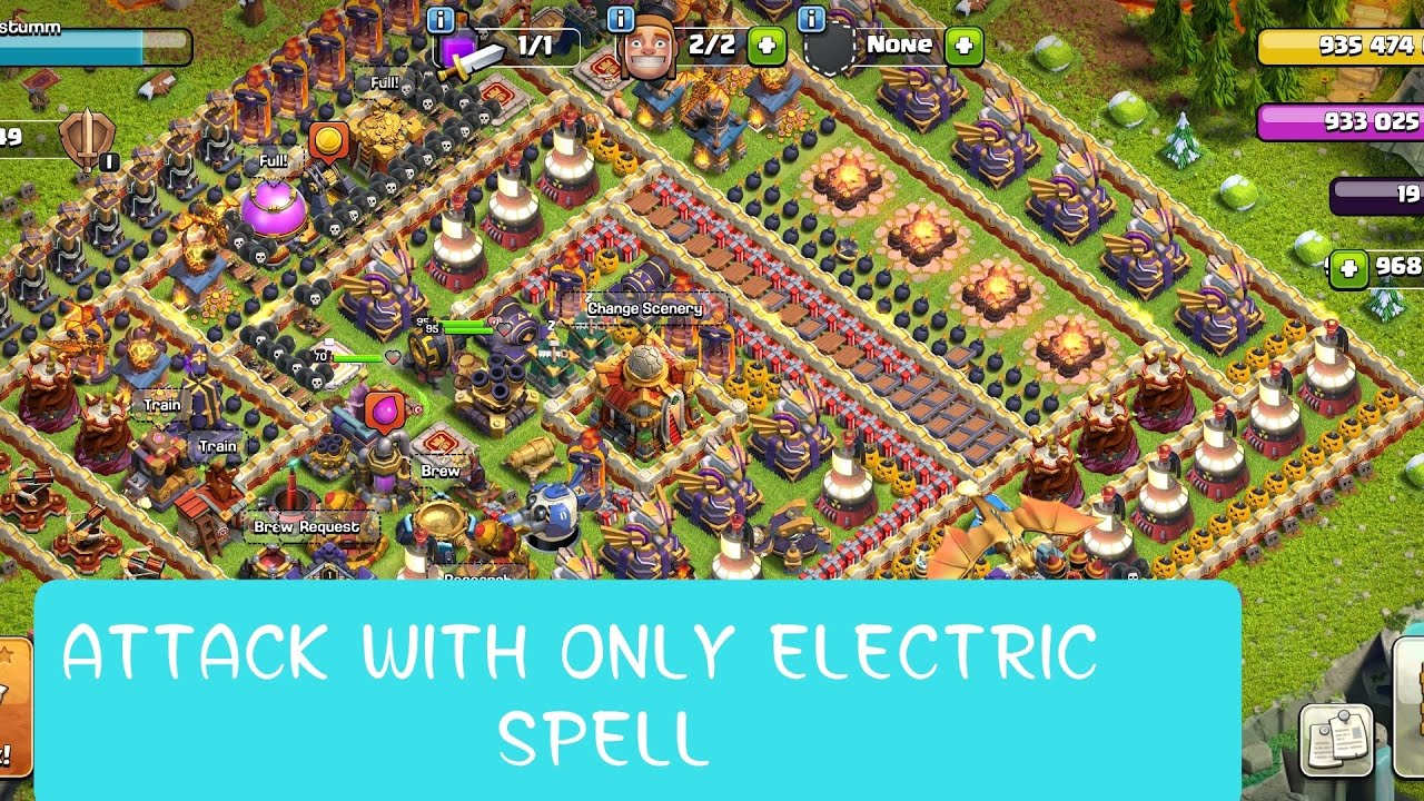 200+ ELECTRIC SPELL ARE ENOUGH TO DESTROY ANY BASE IN COC|😂 - YouTube