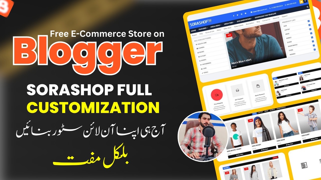 SoraShop Blogger Template Customization for Full E commerce website on ...