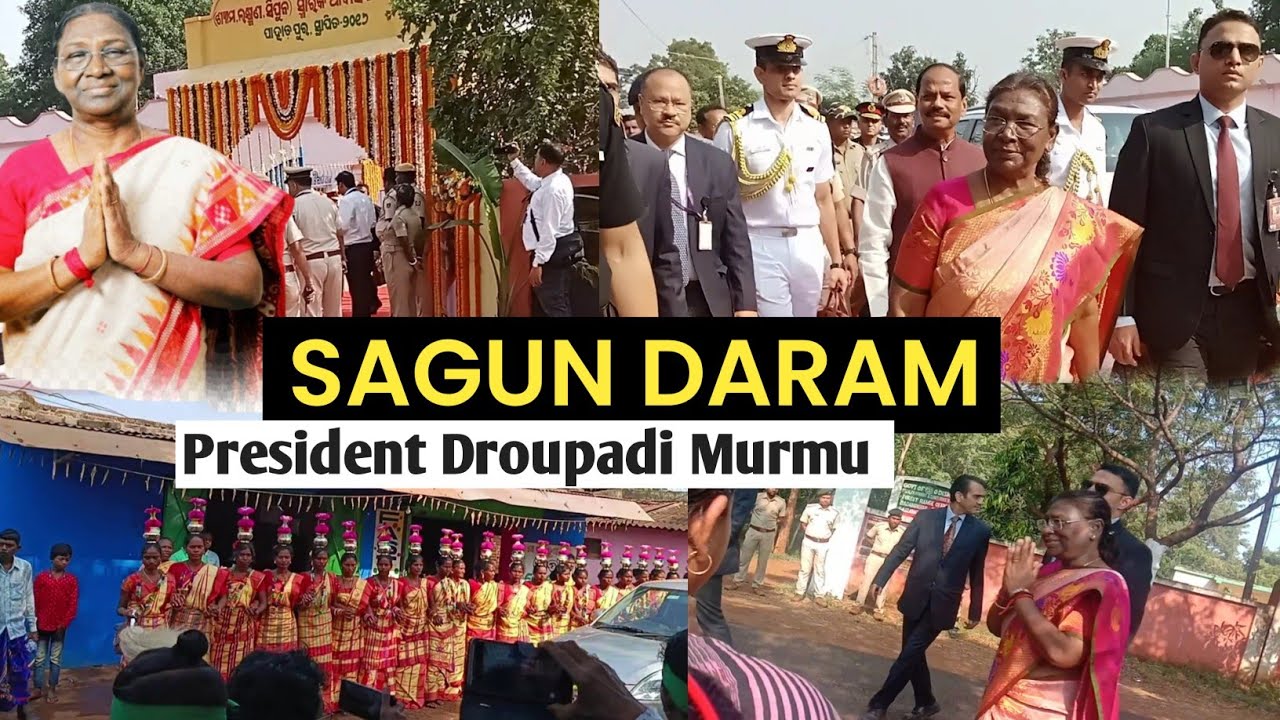 President Droupadi Murmu || Sagun Daram || Badampahar railway station ...