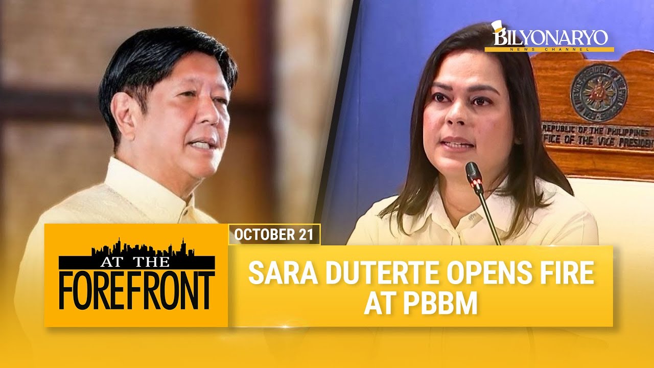 At The Forefront: Sara Duterte opens fire at PBBM - YouTube