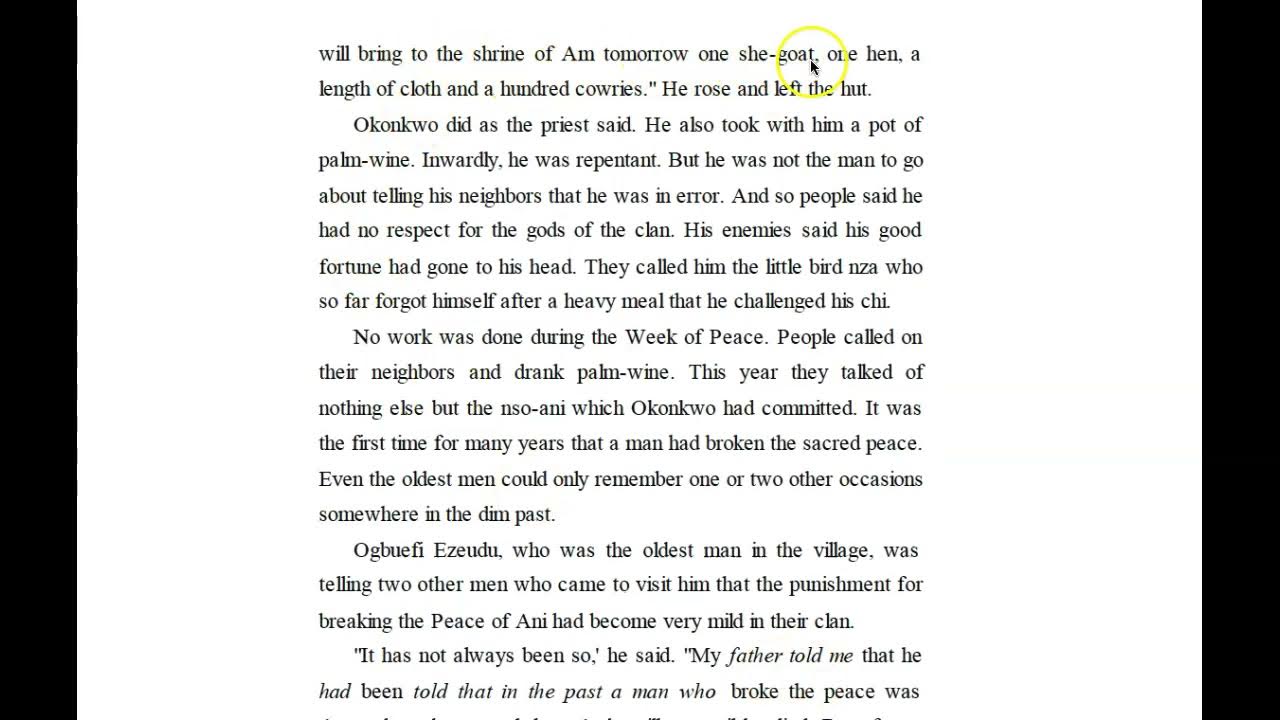 Things Fall Apart Chapter 4 - YouTube