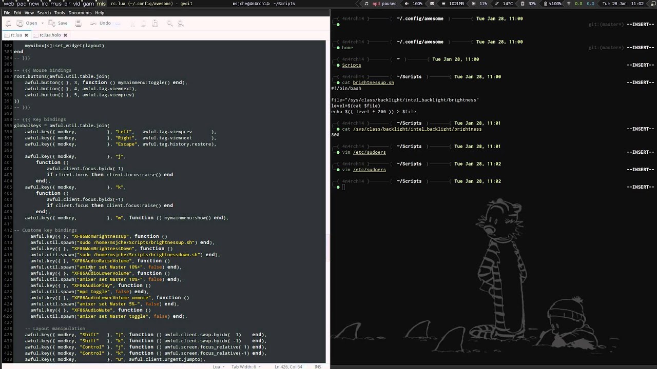 Customize Awesome WM 3.5 - pt.3 - Keyboard Shortcuts - YouTube