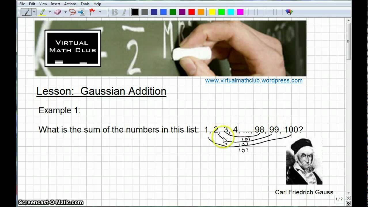 Gaussian Addition Part 1 - YouTube