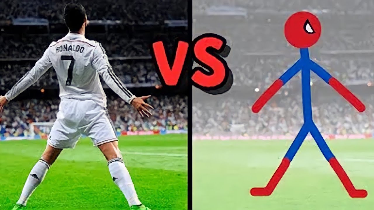 Ronaldo VS Stickman || Stickman Dismounting Funny moments || Best falls ...