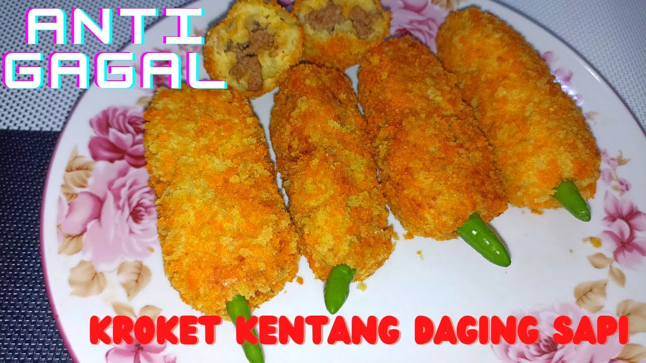 ANTI GAGAL,LEZAT,NAGIH! Cara Buat Kroket Kentang Isi Daging Sapi ...