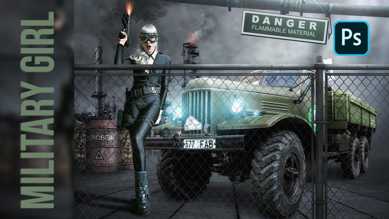 Military Girl - Photoshop manipulation tutorial - YouTube