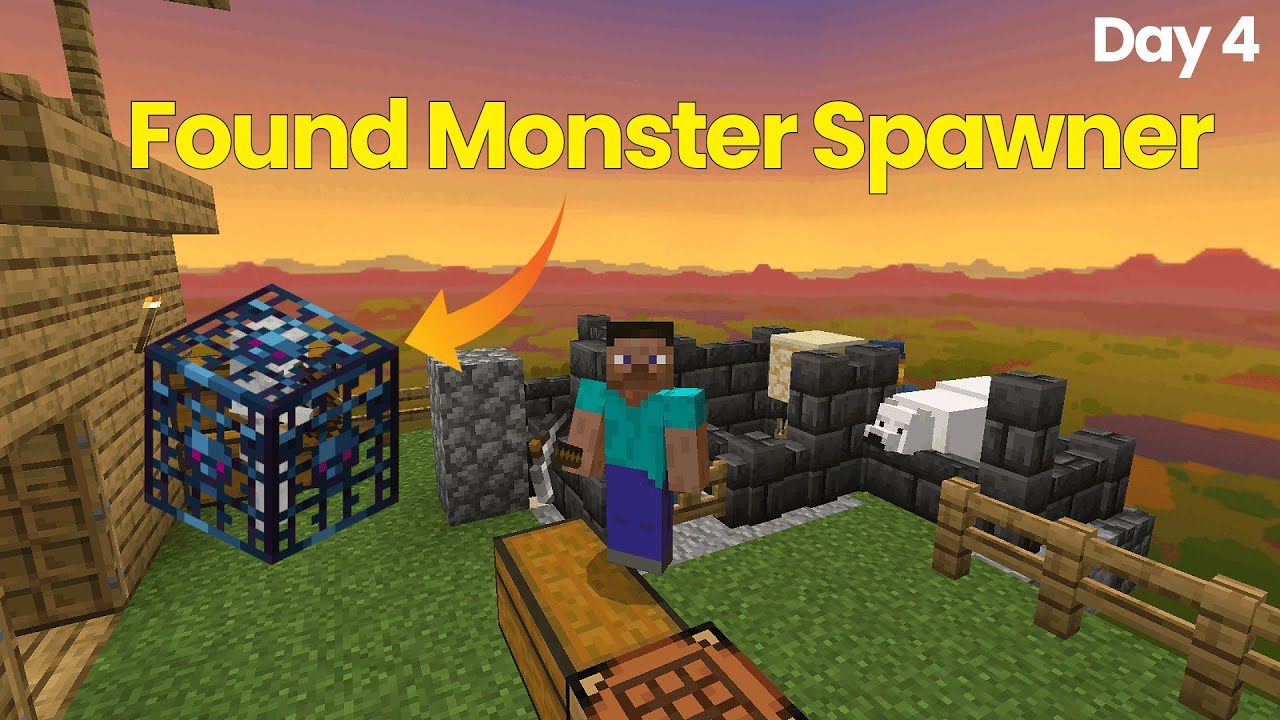 Found Monster Spawner | Minecraft One Block Day #4 - YouTube