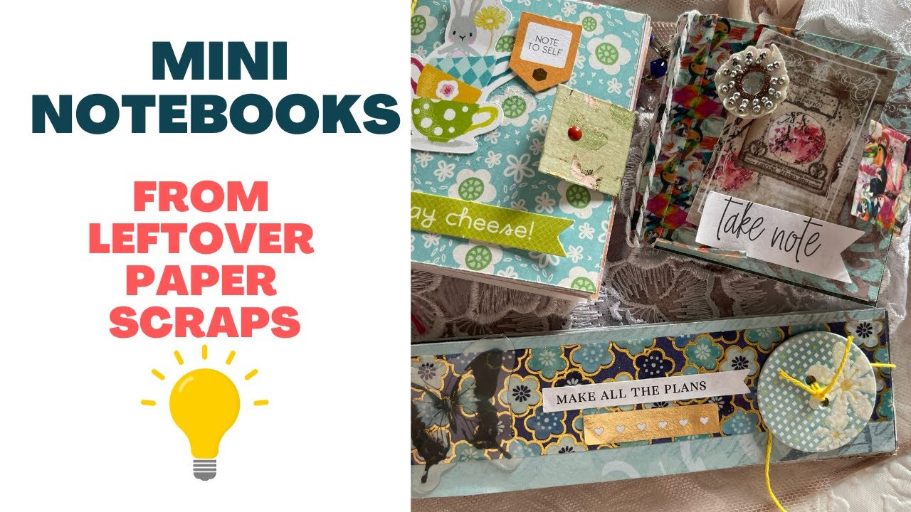 Mini Notebooks from Leftover Paper Scraps - TUTORIAL - YouTube