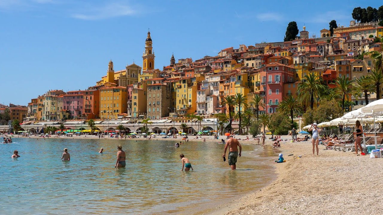 Menton Les sablettes beachh - YouTube