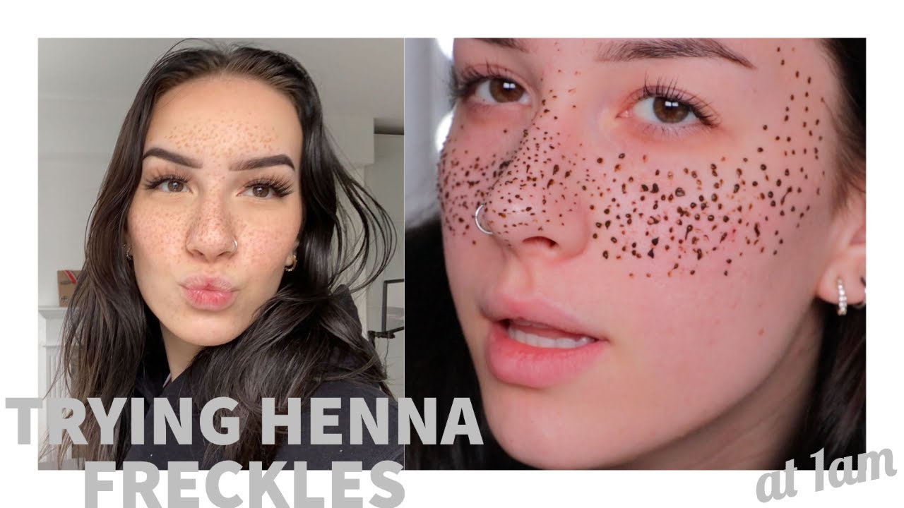 doing henna freckles at 1am (i failed) - YouTube