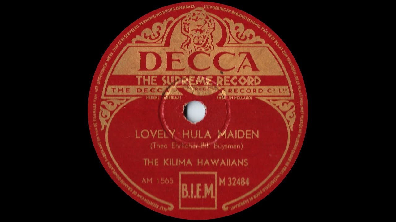Lovely Hula Maiden - Kilima Hawaiians (1949) - YouTube