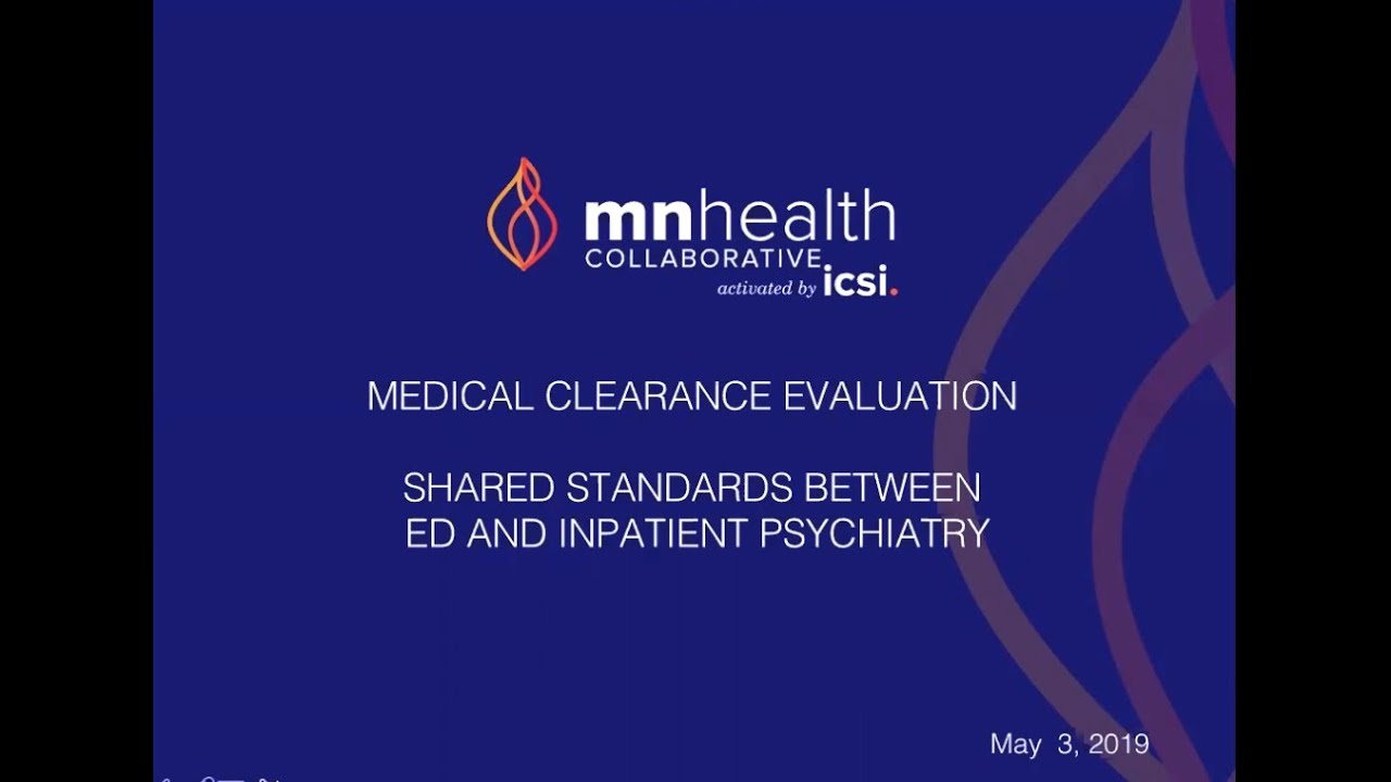 MN Health Collaborative Medical Clearance Webinar - May 3, 2019 - YouTube
