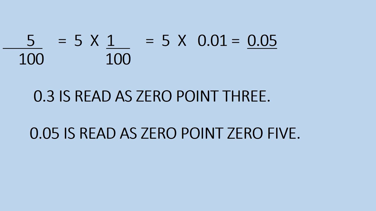 READING AND WRITING DECIMAL FRACTIONS AS DECIMAL NUMBERS - YouTube