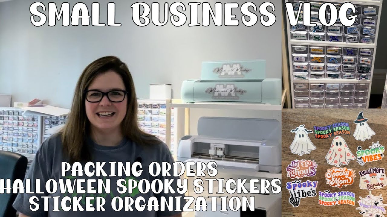 Packing Orders | Spooky Halloween Sticker Launch | Small Business VLOG ...