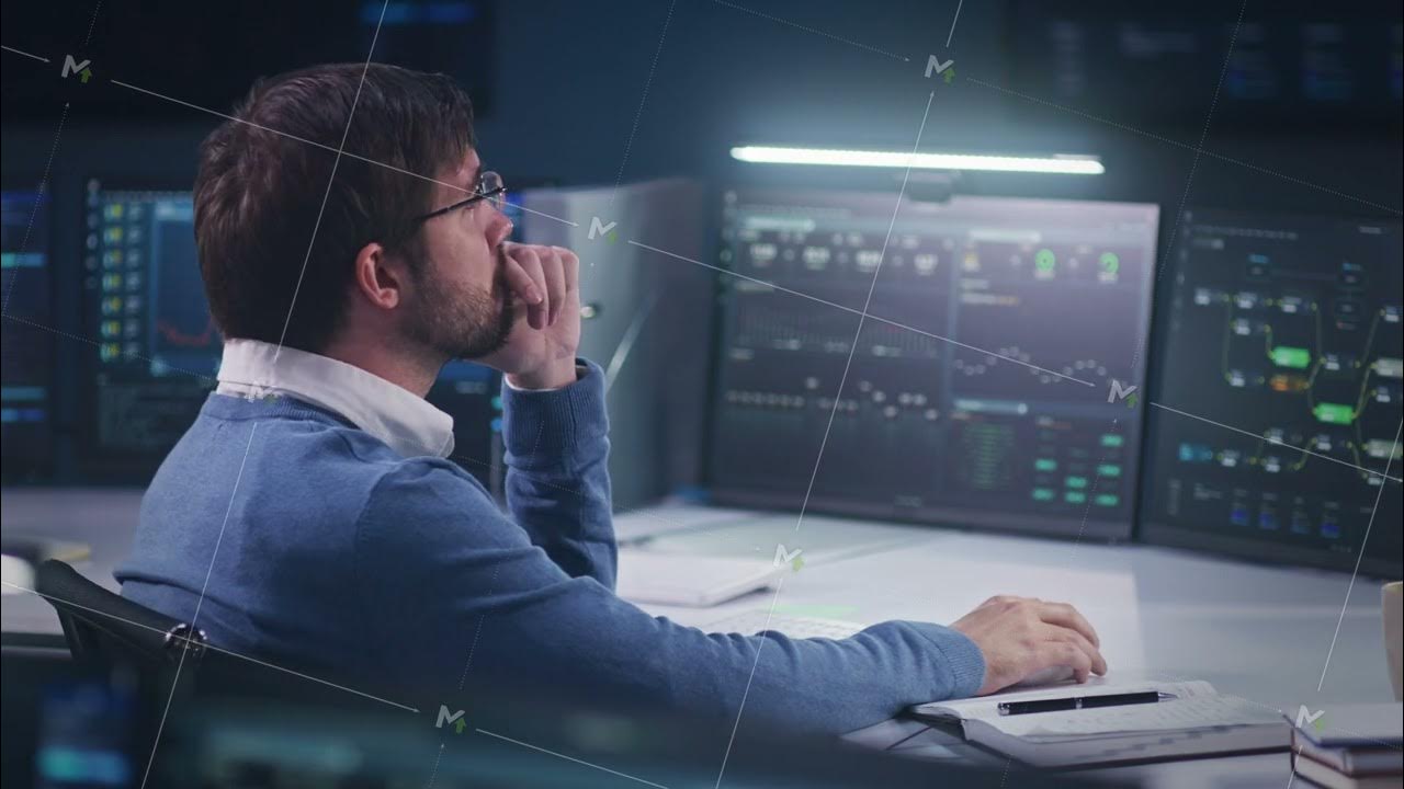 Software engineer sits in front of computer with blockchain network - YouTube