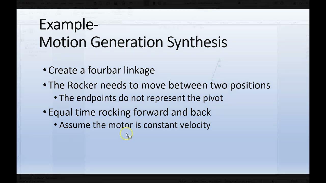 Motion Synthesis of Crank Rocker Mechanism (video 2 of 5) - YouTube
