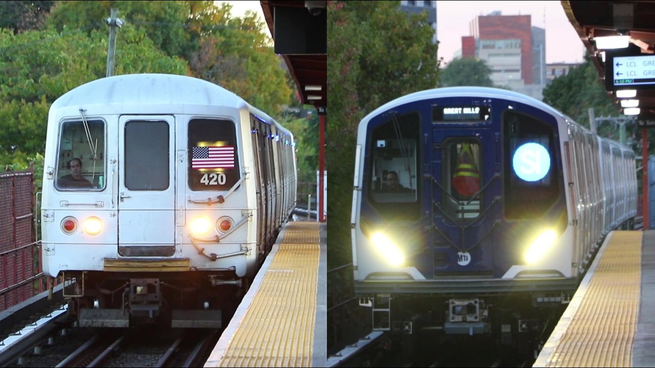 MTA Staten Island Railway : R44 & R211S Train Action @ Stapleton ...