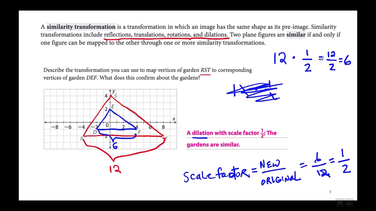Geometry 11.2 - Proving Figures are Similar Using Transformations - YouTube