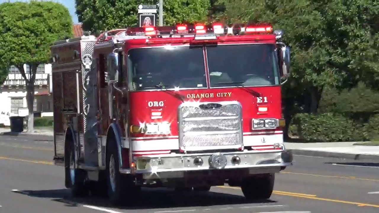 Orange City Fire Dept. Engine 1 Responding - YouTube