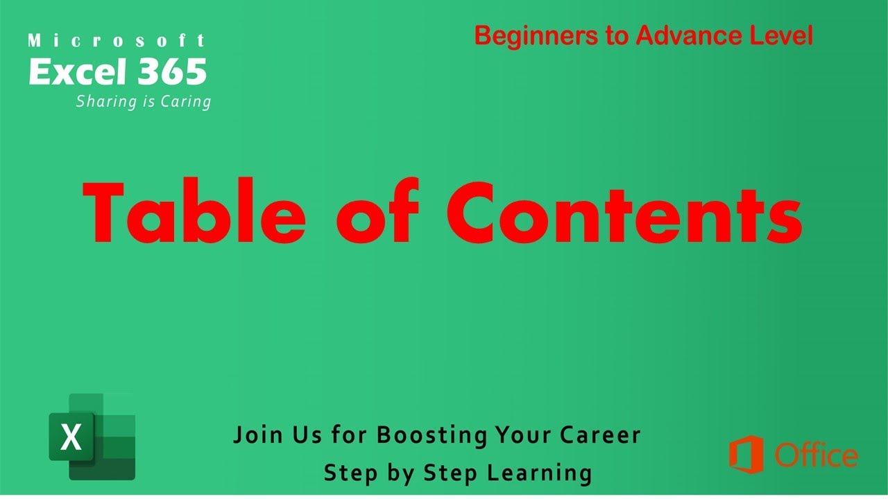 VBA Code To Create Table Of Contents Of Any Excel File With Excel VBA VBA Code To Create Table Of Contents Of Any Excel File With Excel VBA