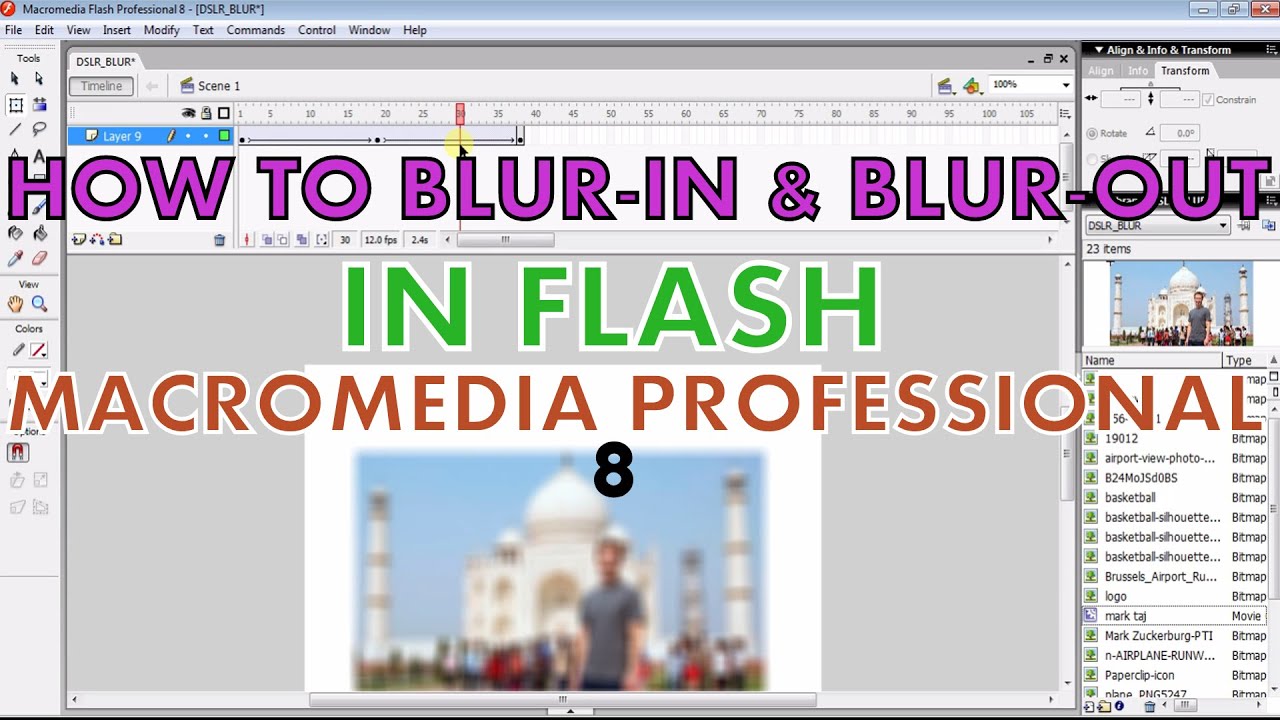 How to blur-in & blur-out in Flash | Macromedia Professional 8 - YouTube