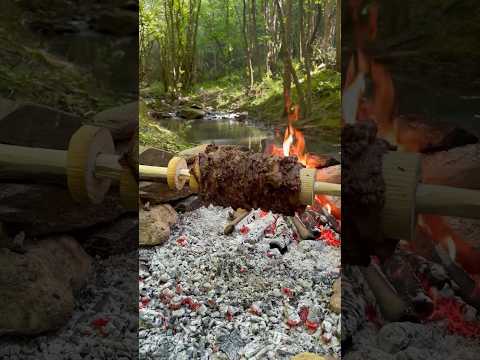 Doğada El Yapımı Cağ Kebabı 🥩 / Cooking handmade cag kebab in nature