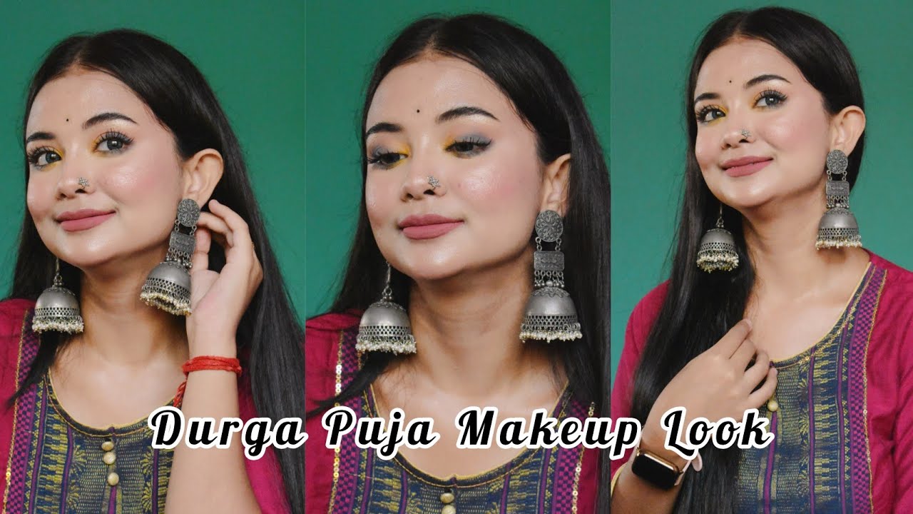 DURGA PUJA Panchami Makeup Tutorial | Easy Glam Step By Step Makeup Tutorial | @bidiptasharma ️ ...
