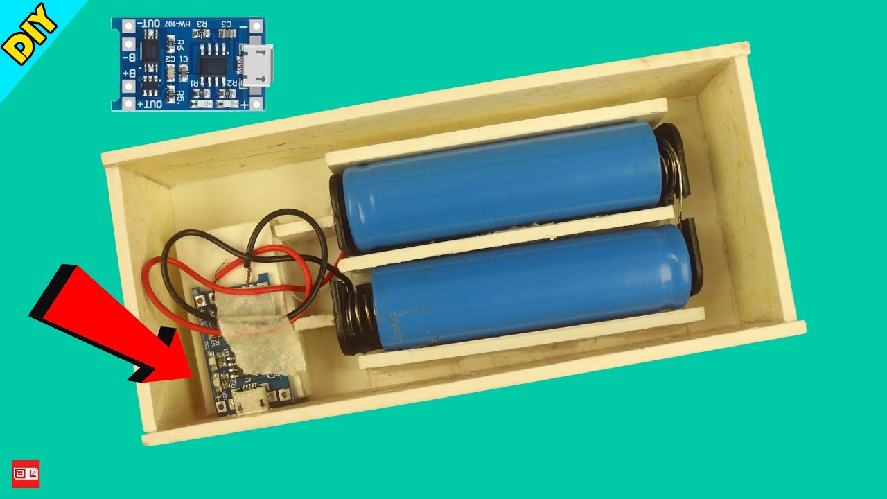 DIY 18650 Li-ion Battery Charger using TP4056 - DIY Battery Charger ...