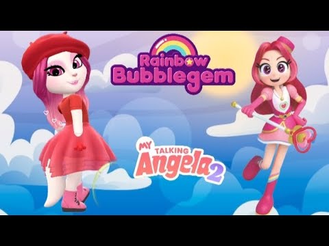 Rainbow 🌈 Bubblegem Red Ruby ♥️ vs My talking Angela2 #talkingangela #cartoon #cosplay - YouTube