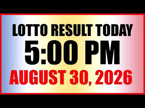 Lotto Result Today 5pm Draw August 30, 2026 Swertres EZ2 PCSO