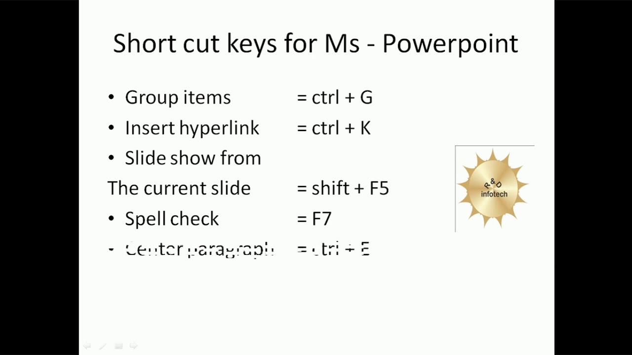 List of all Powerpoint short cut keys - YouTube