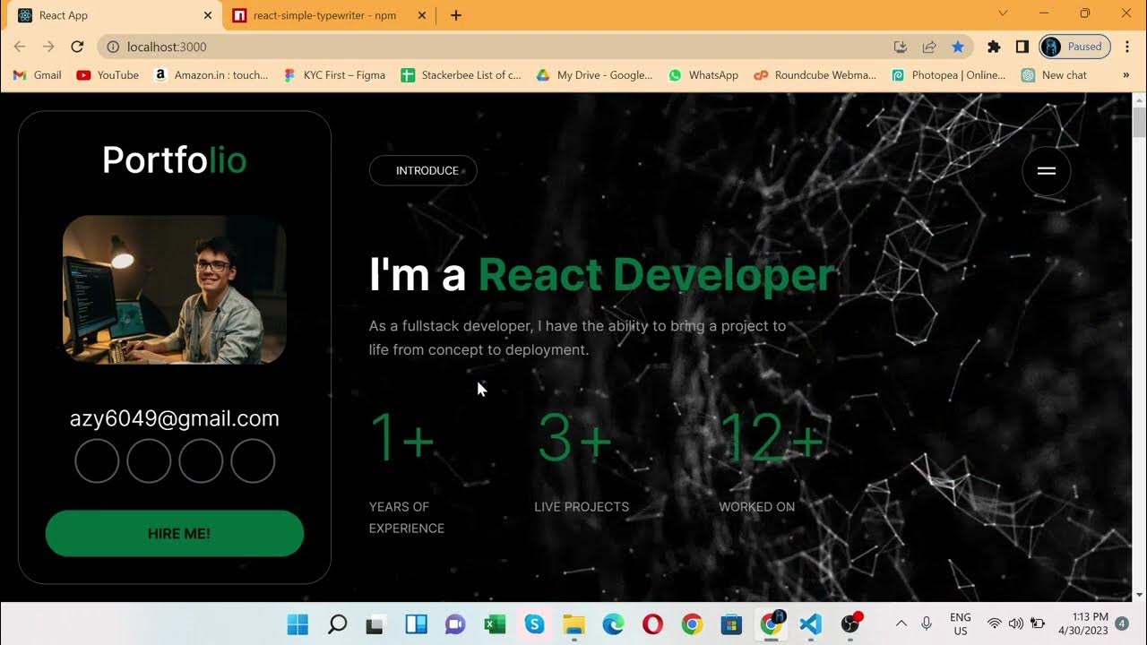 typewriter effect in react js - YouTube